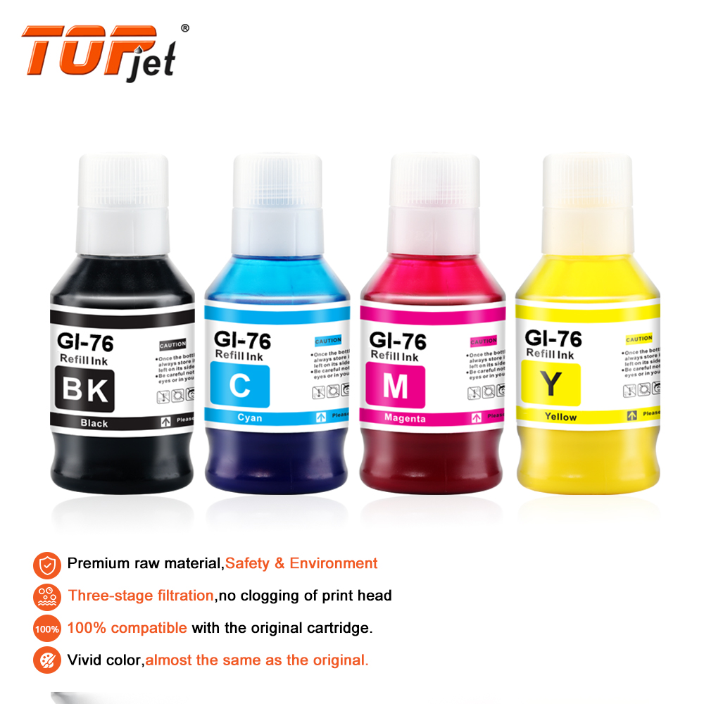 Topjet Refill Ink GI76 GI 76 GI-76 Color Premium Compatible Bottle ...